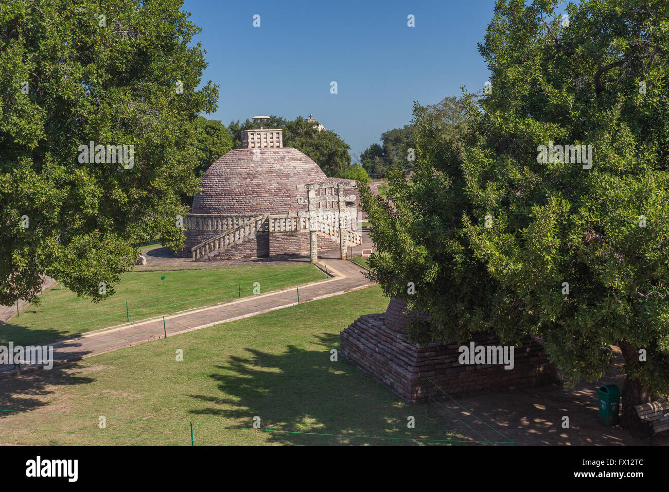 A view of the buddhist temple in Sanchi / India / UNESCO Stock Photo ...