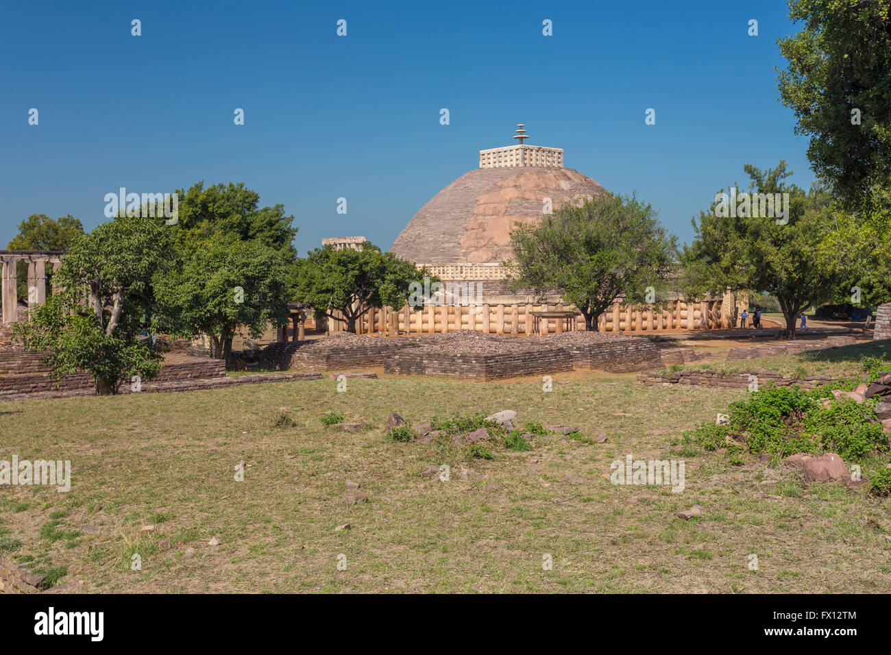 A view of the buddhist temple in Sanchi / India / UNESCO Stock Photo ...