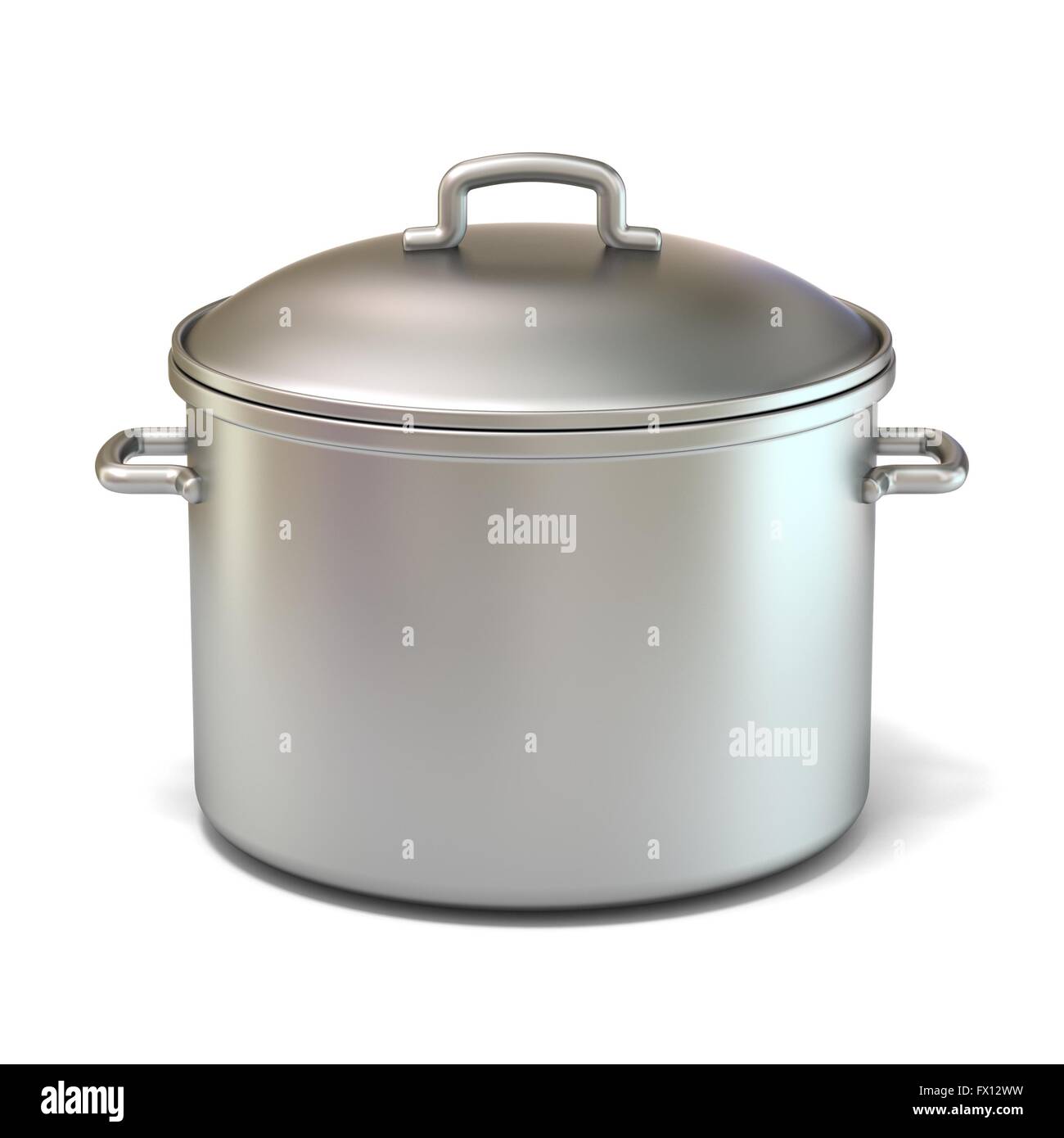 Steel cooking pot. 3D render illustration isolated on white background ...