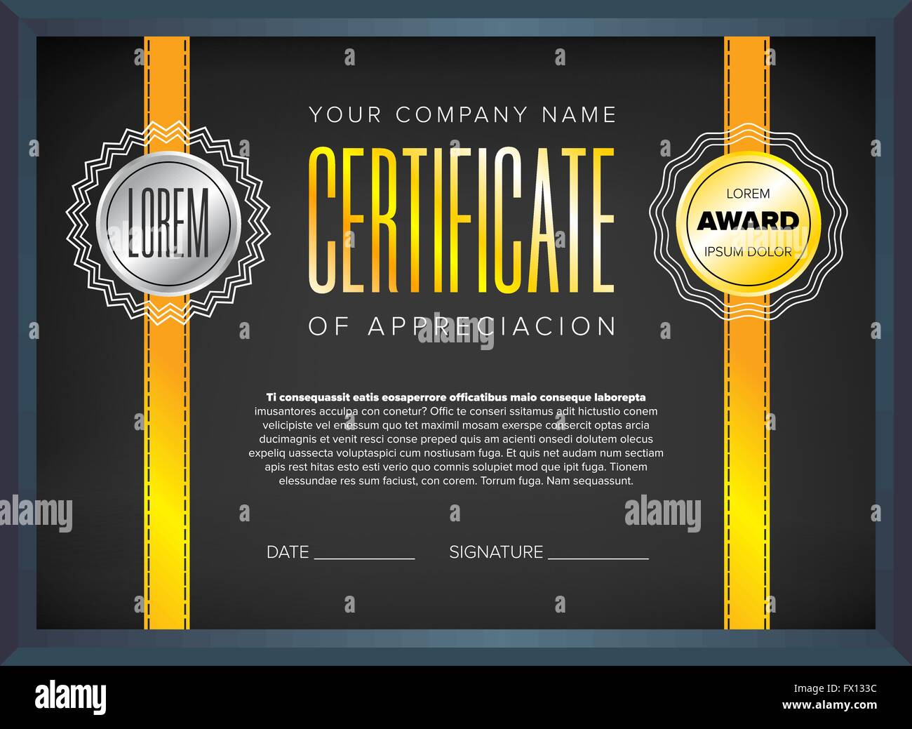 Black certificate design hi-res stock photography and images - Alamy