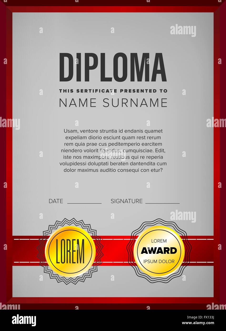 Diploma, certificate design template Stock Vector Image & Art - Alamy