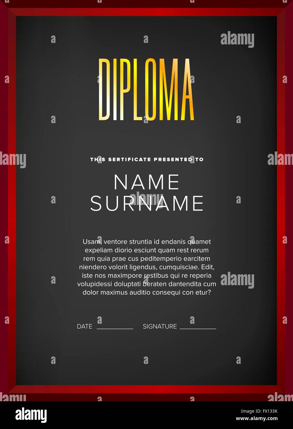 Diploma, certificate design template Stock Vector Image & Art - Alamy