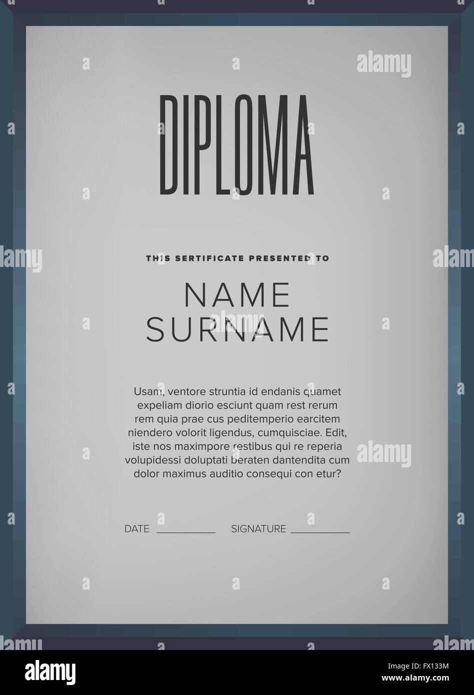 Diploma, certificate design template Stock Vector Image & Art - Alamy
