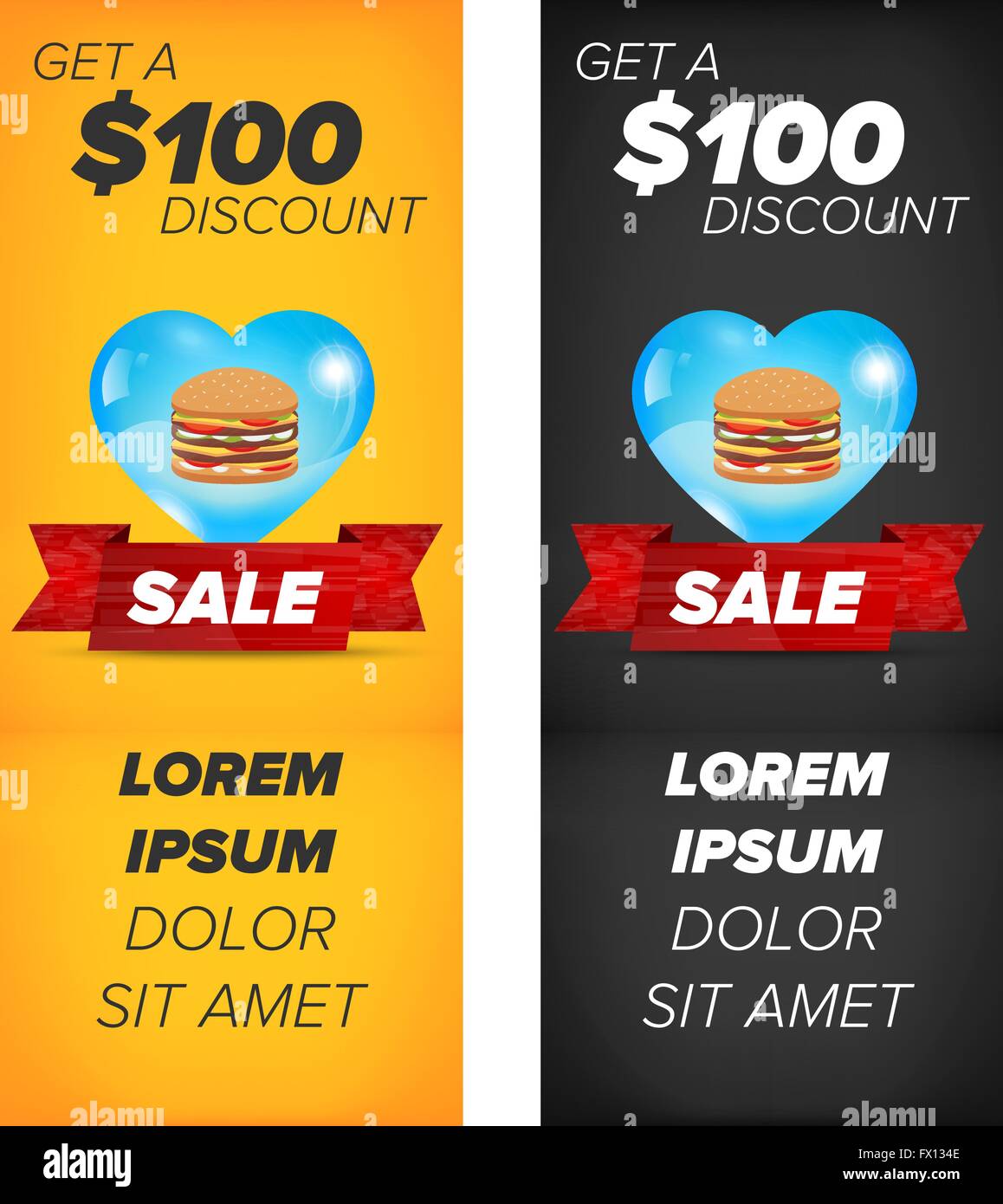 Vertical banners fast food hi-res stock photography and images - Alamy