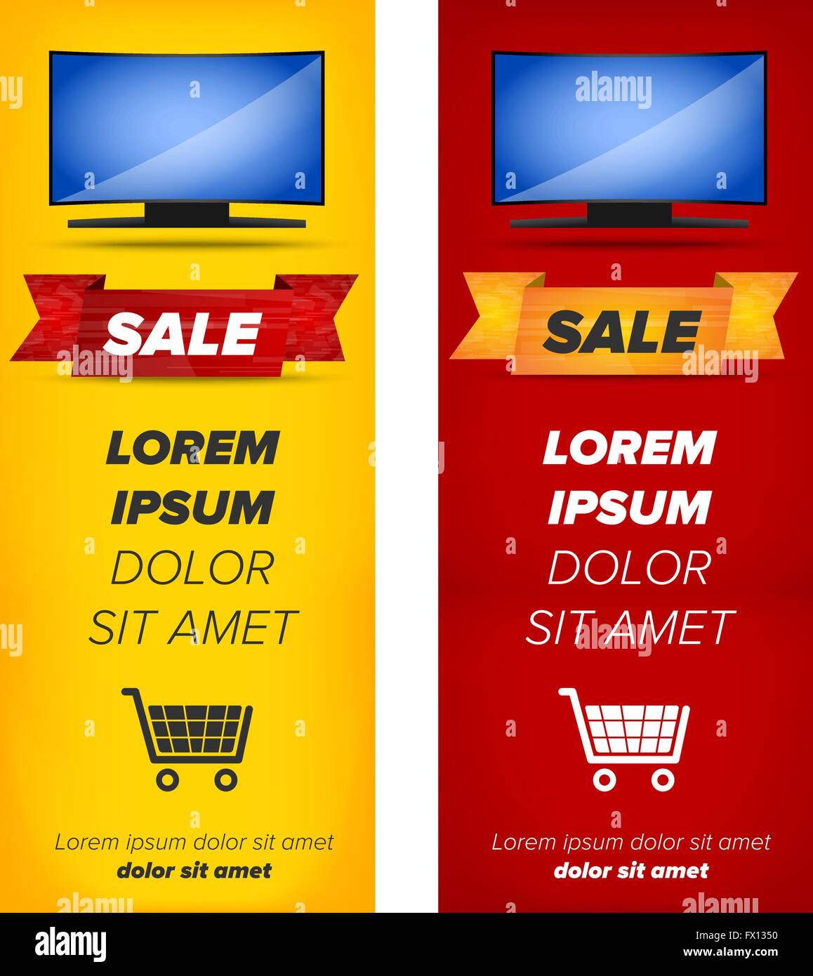 Vertical banners with plasma tv Stock Vector Image & Art - Alamy