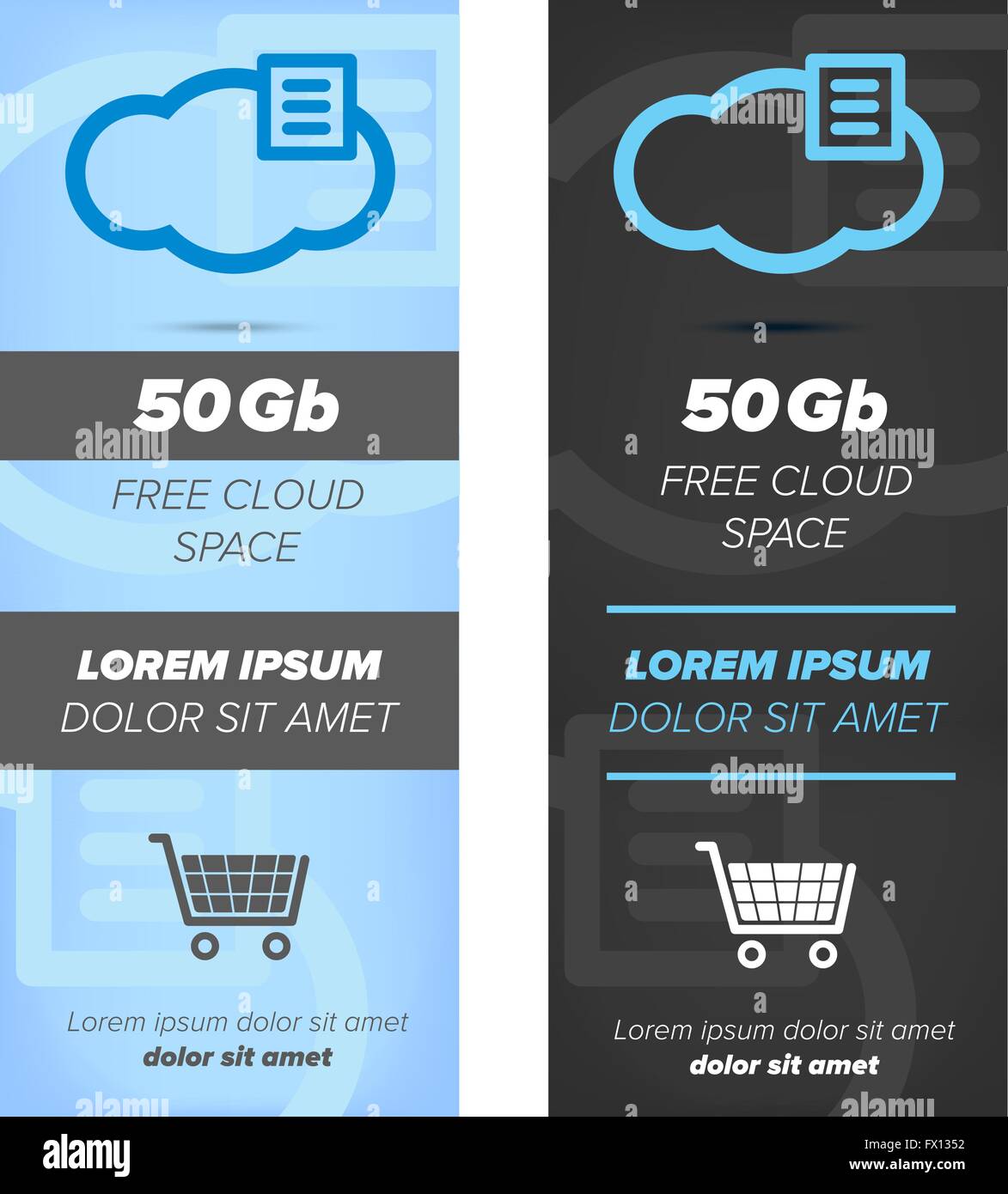 Vertical banners for cloud service Stock Vector Image & Art - Alamy