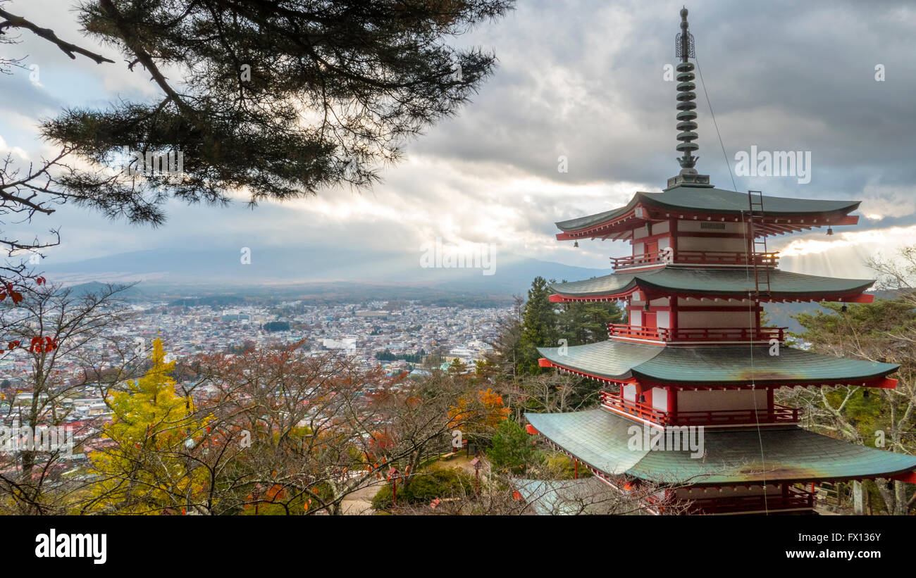 The Beautiful of Mt. Fuji with fall colors in Japan Stock Photo - Alamy