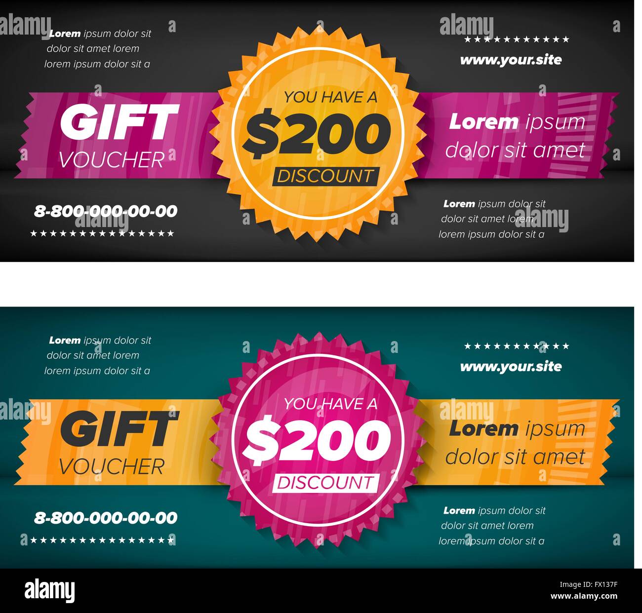 Gift voucher design Stock Vector Image & Art - Alamy