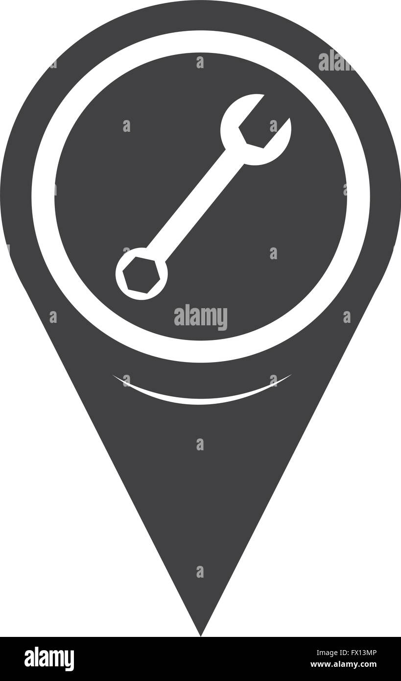 Map Pointer Wrench Icon Stock Vector Image & Art - Alamy