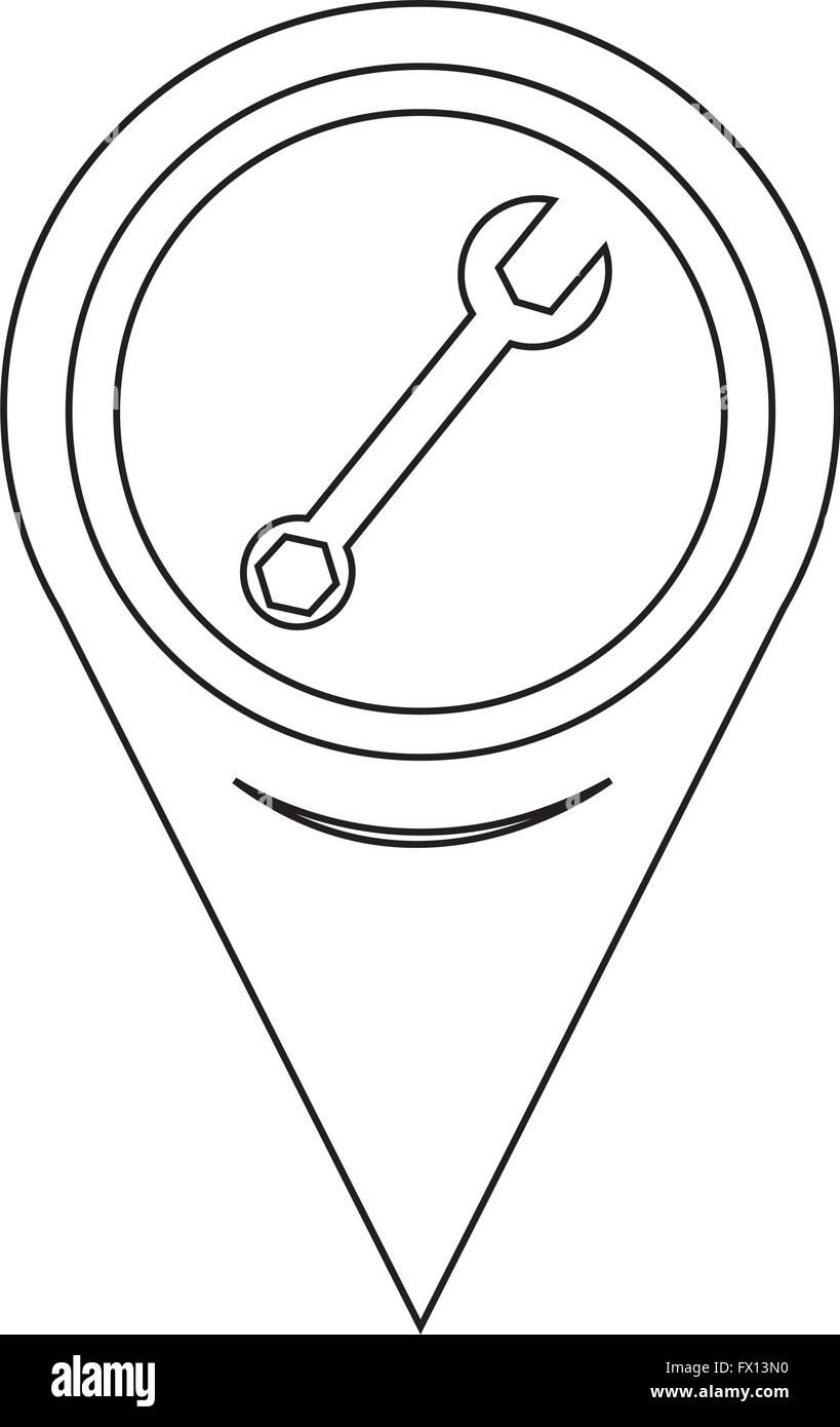 Map Pointer Wrench Icon Stock Vector Image & Art - Alamy