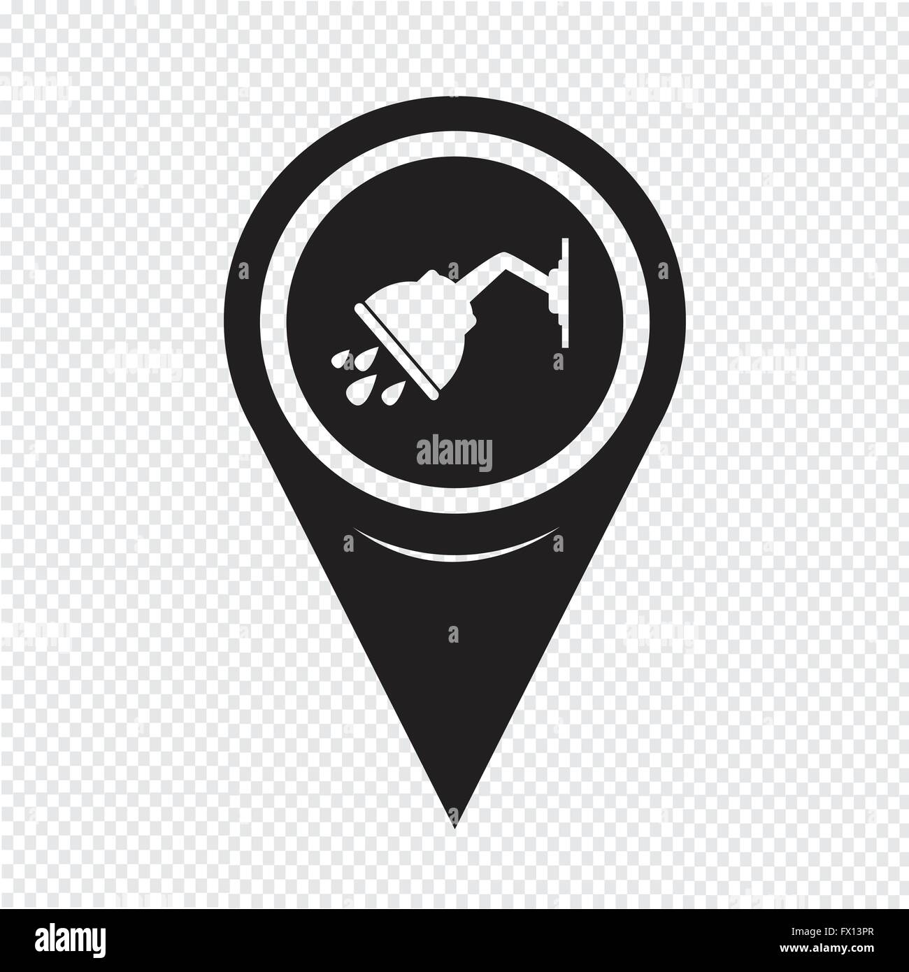 Map Pointer Shower Icon Stock Vector Image & Art - Alamy