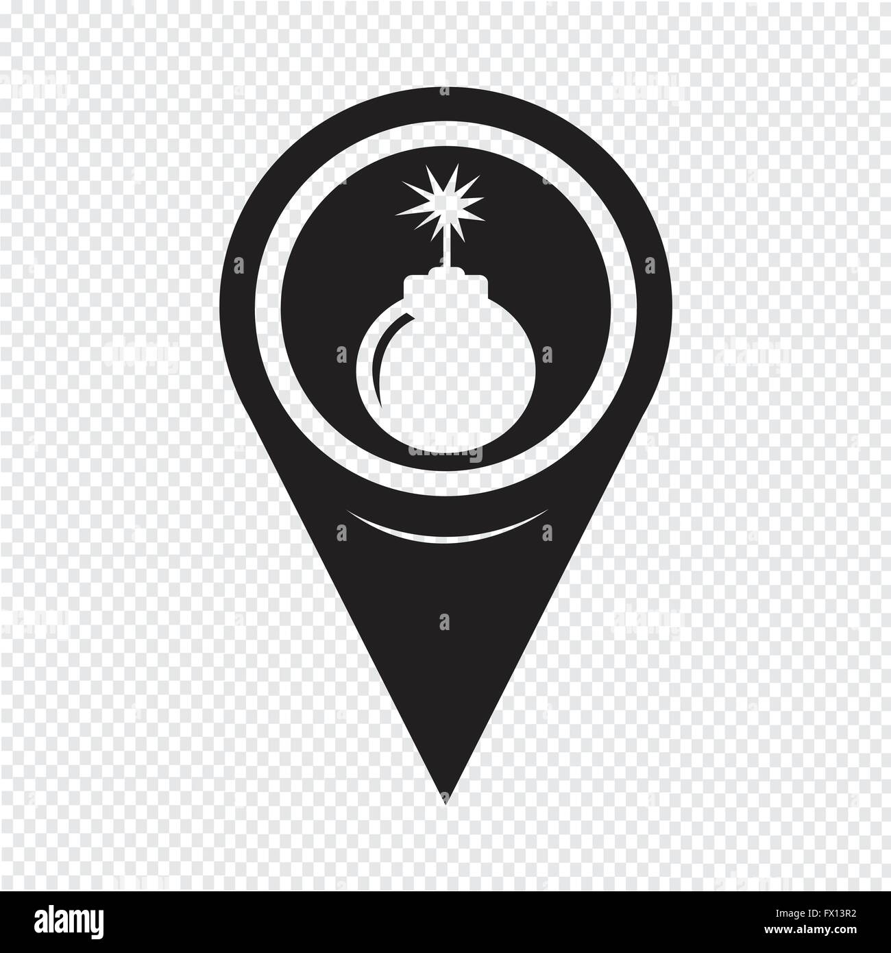 Map Pointer Bomb Icon Stock Vector Image & Art - Alamy
