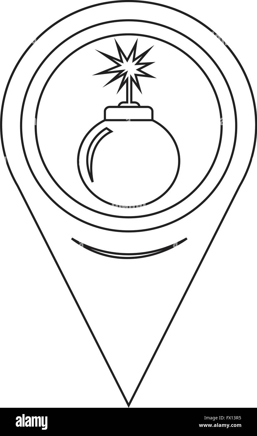 Map Pointer Bomb Icon Stock Vector Image & Art - Alamy