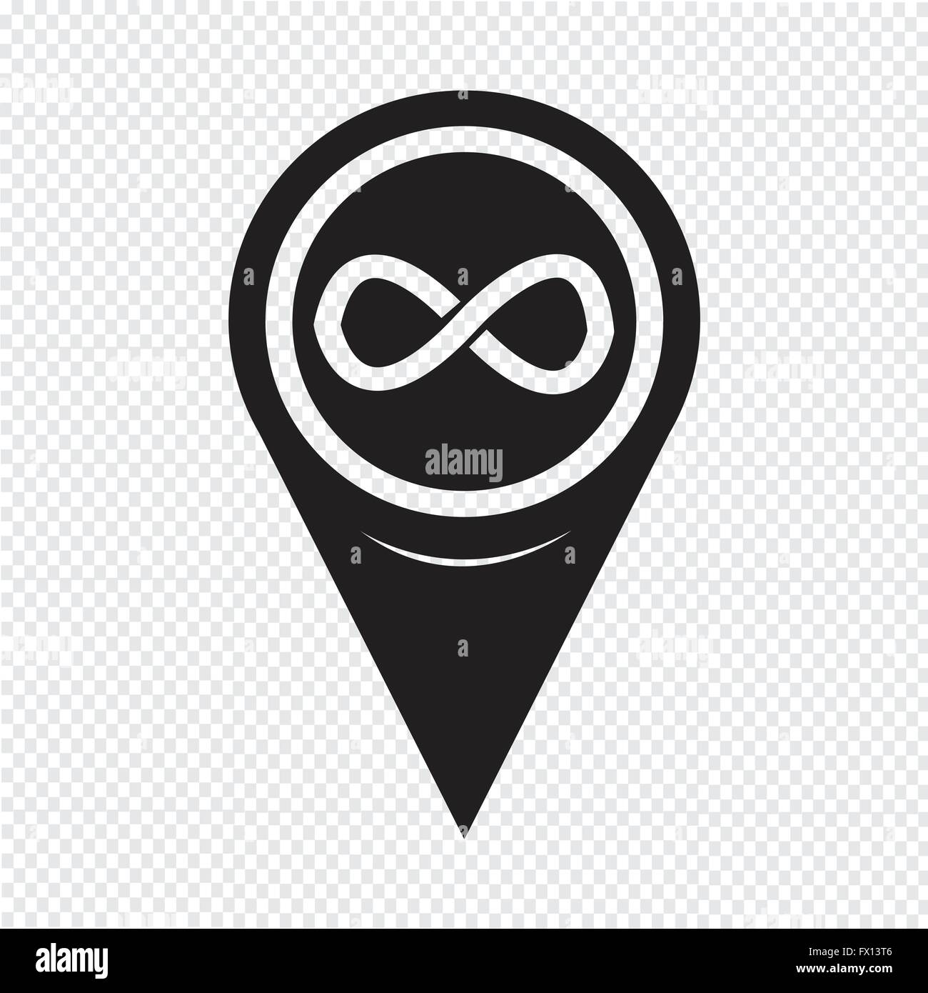 Map Pointer infinity symbol icon Stock Vector Image & Art - Alamy