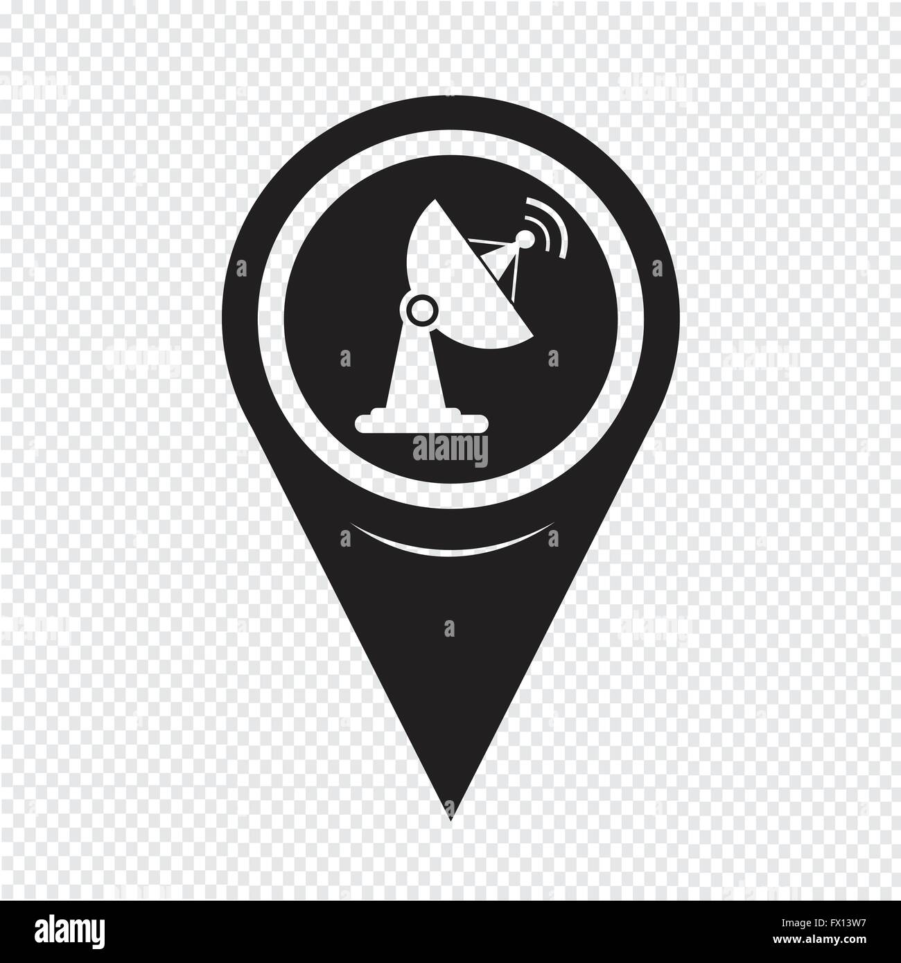 Map Pointer Satellite Dish Icon Stock Vector Image & Art - Alamy