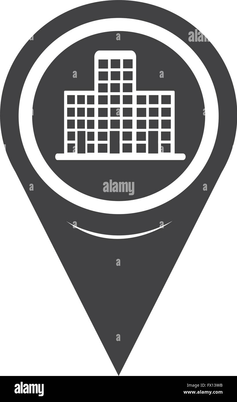 Map Pointer Building Icon Stock Vector Image & Art - Alamy