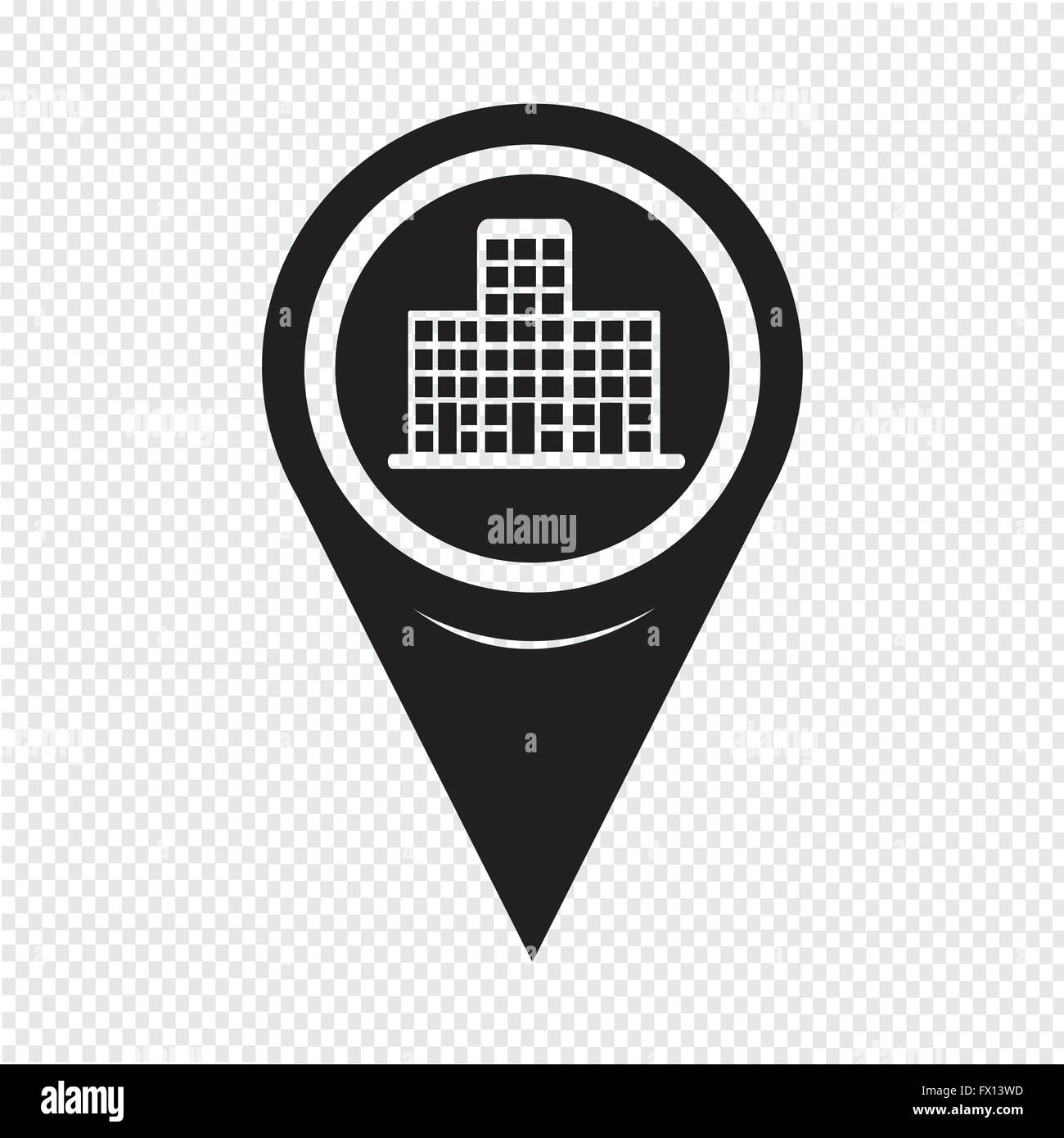 Map Pointer Building Icon Stock Vector Image & Art - Alamy