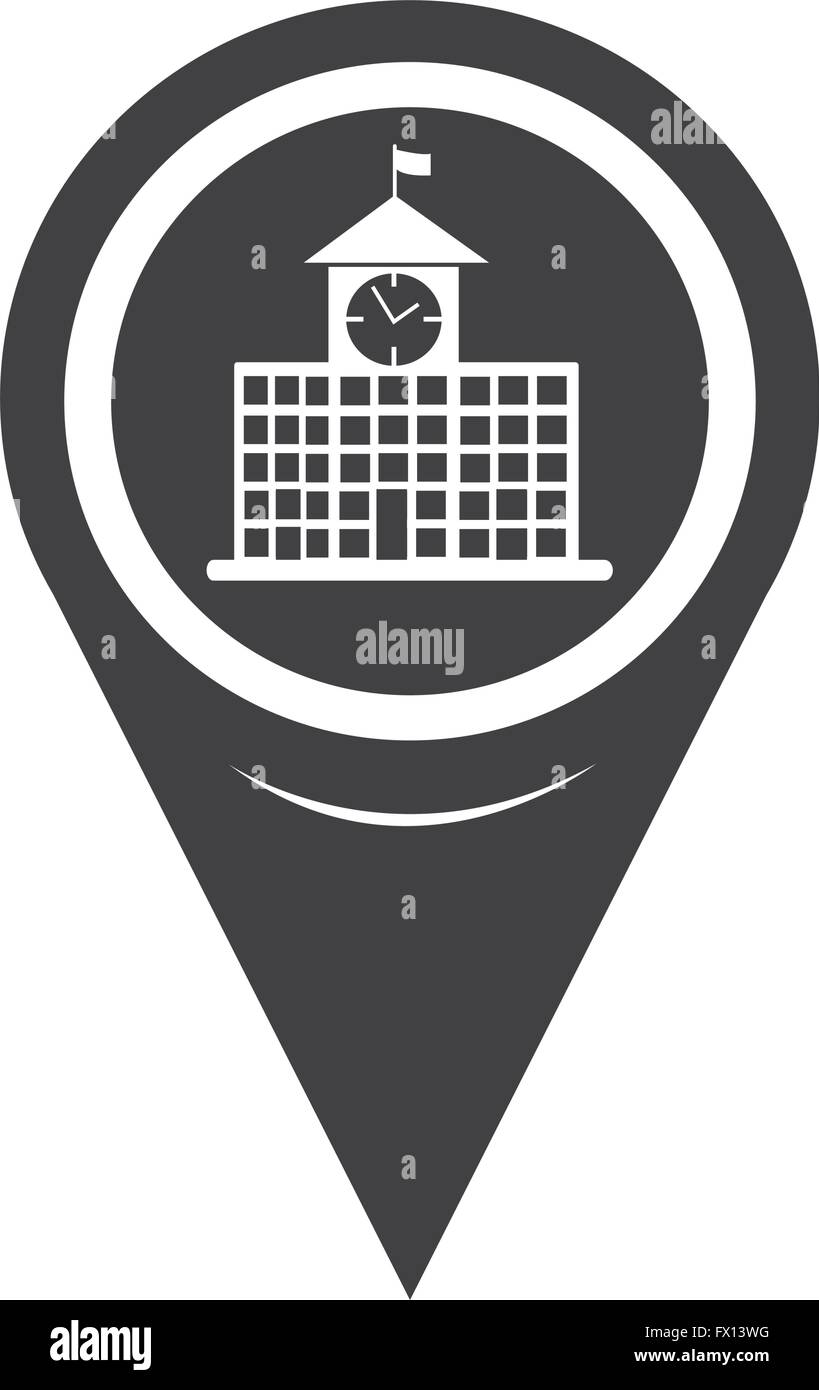 Map Pointer School Building Icon Stock Vector Image & Art - Alamy