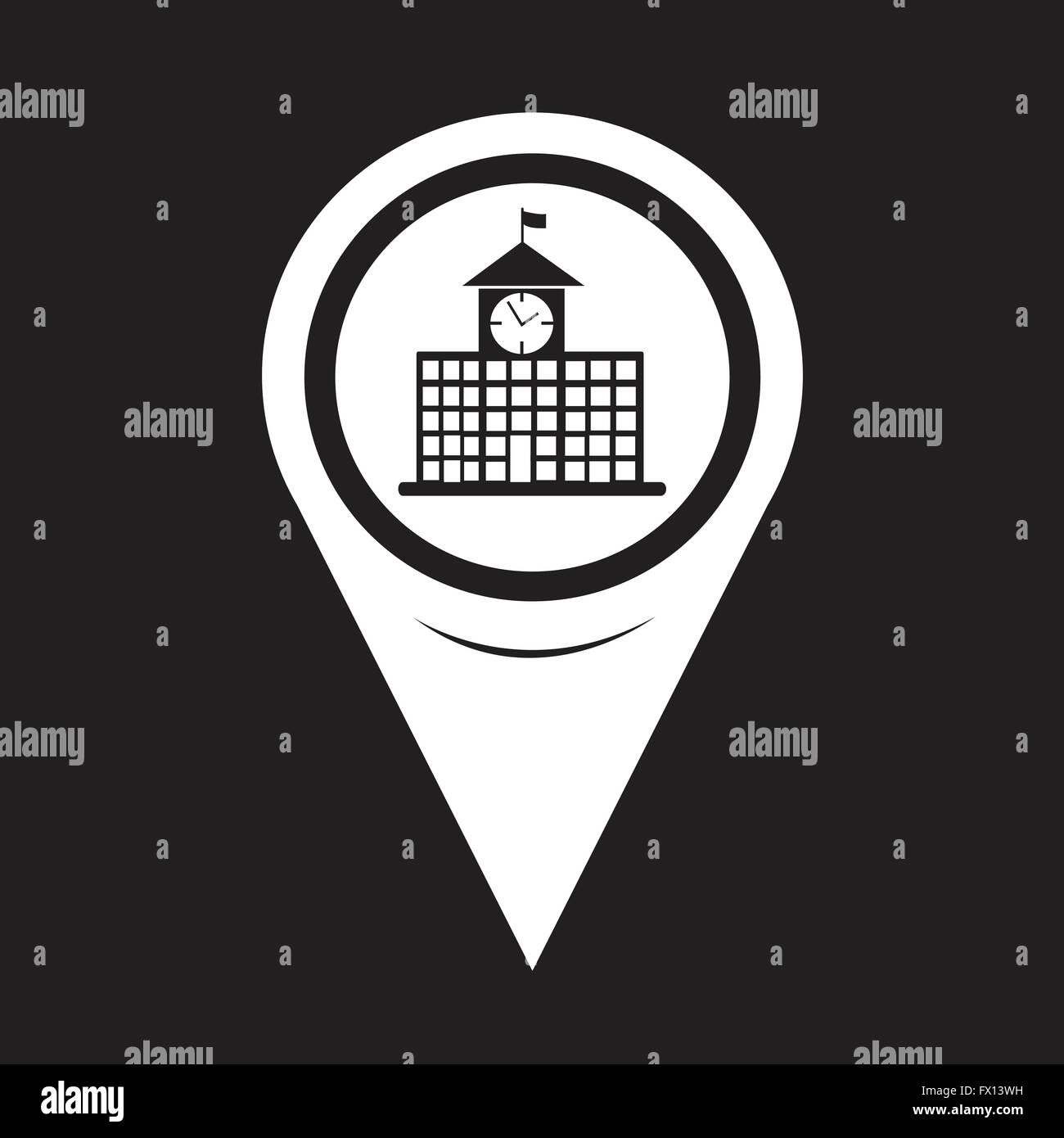 Map Pointer School Building Icon Stock Vector Image & Art - Alamy