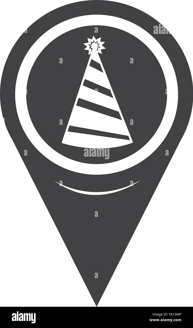 Map Pointer Party Hat Icon Stock Vector Image & Art - Alamy
