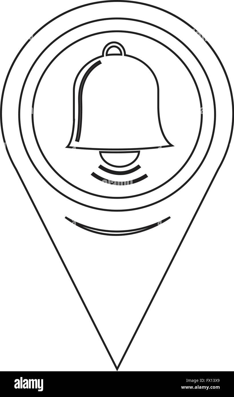 Map Pointer Bell Icon Stock Vector Image & Art - Alamy
