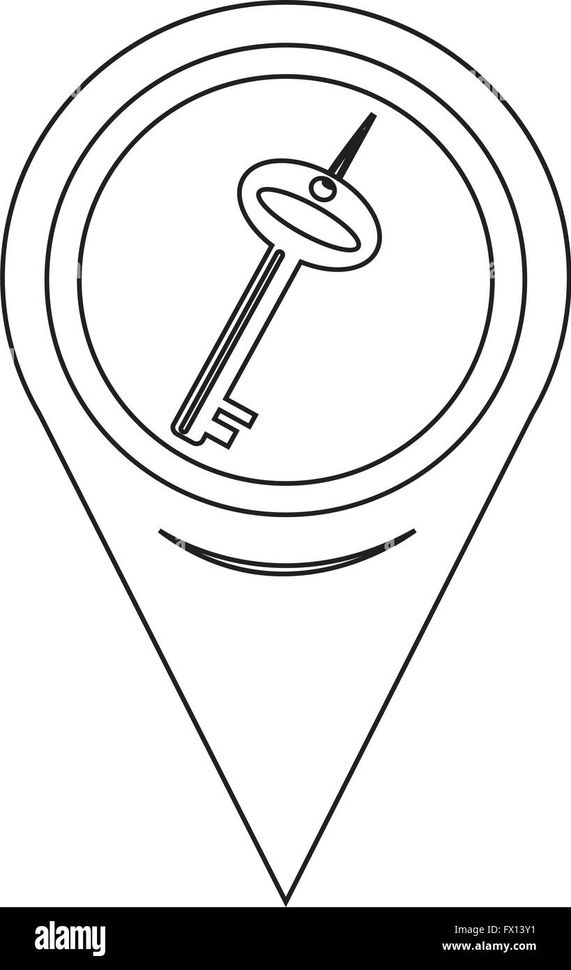 Map Pointer Key Icon Stock Vector Image & Art - Alamy