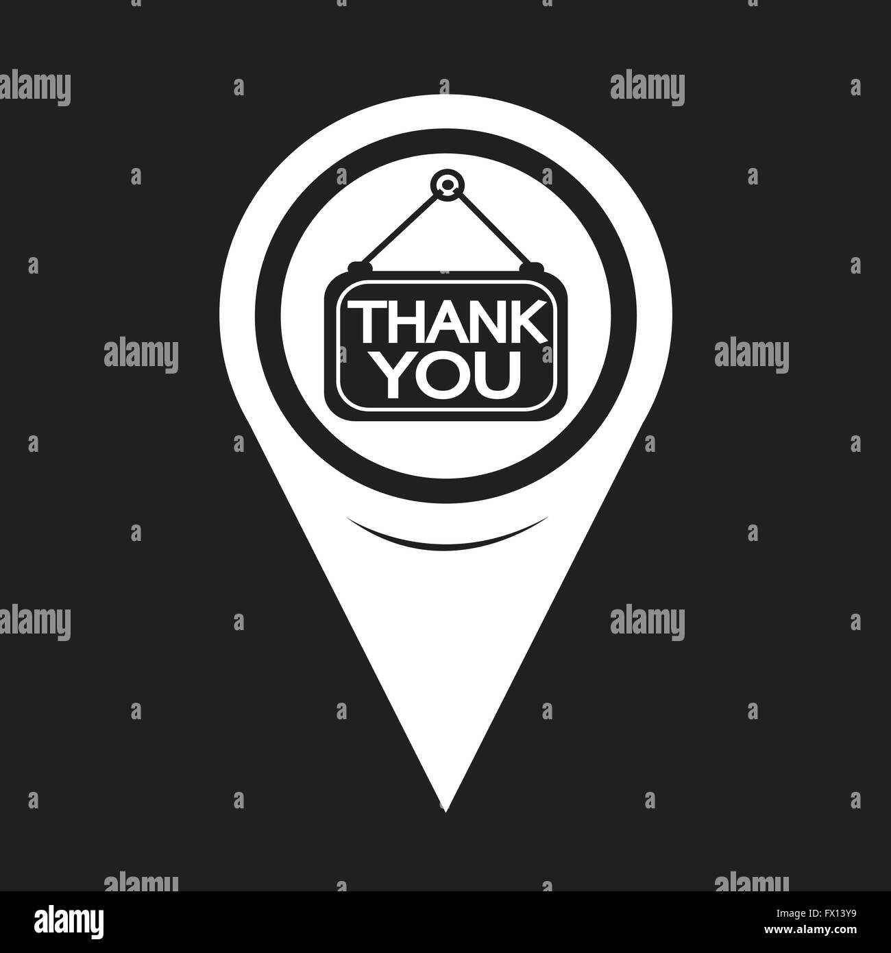 Map Pointer Thank You Icon Stock Vector Image & Art - Alamy