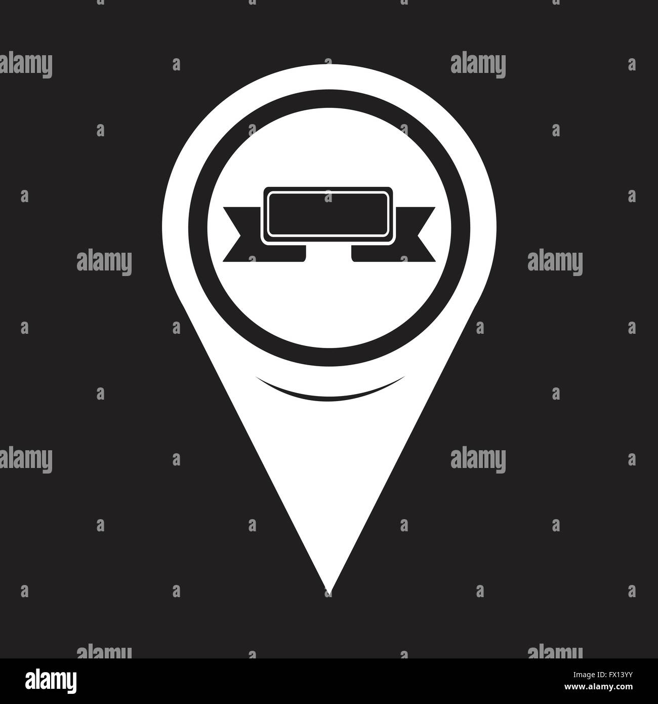 Map Pointer Ribbon Icon Stock Vector Image & Art - Alamy