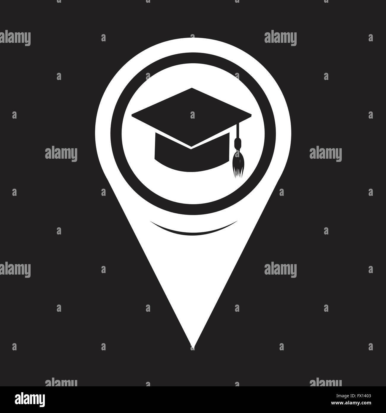 Map Pointer Graduation Cap Icon Stock Vector Image & Art - Alamy