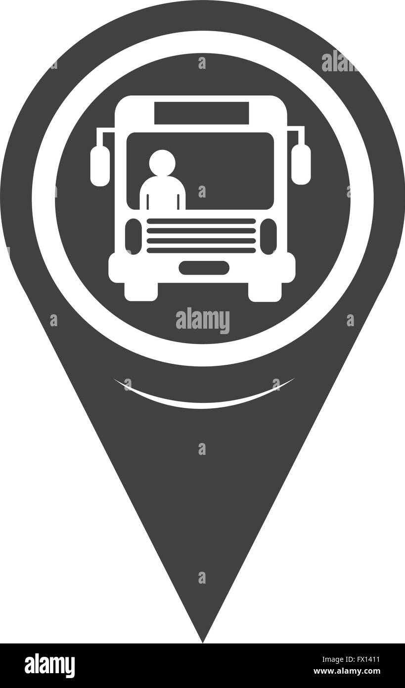 Bus gps map pointer icon hi-res stock photography and images - Alamy