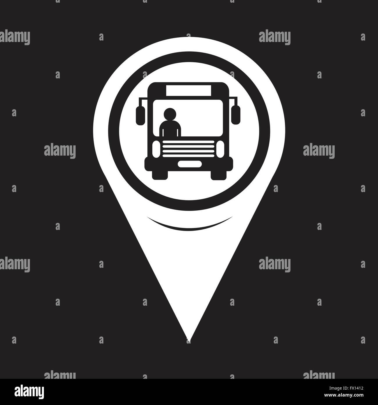 Map Pointer Bus Icon Stock Vector Image & Art - Alamy
