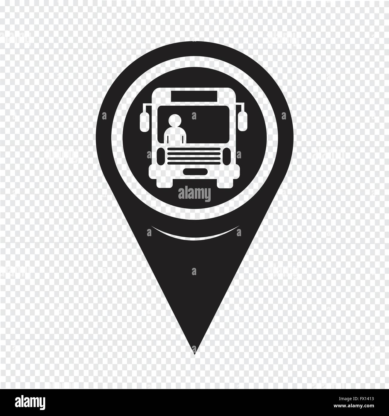 Map Pointer Bus Icon Stock Vector Image & Art - Alamy