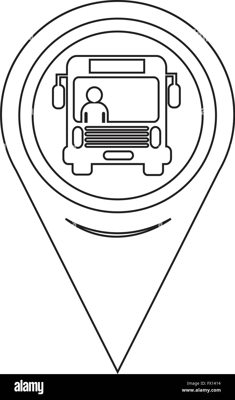 Map Pointer Bus Icon Stock Vector Image & Art - Alamy