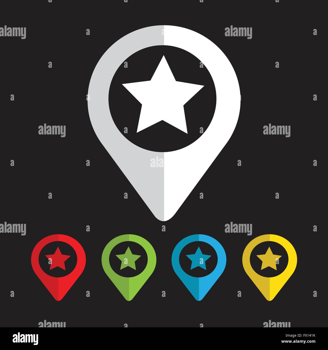 Map Pointer Star Icon Stock Vector Image & Art - Alamy