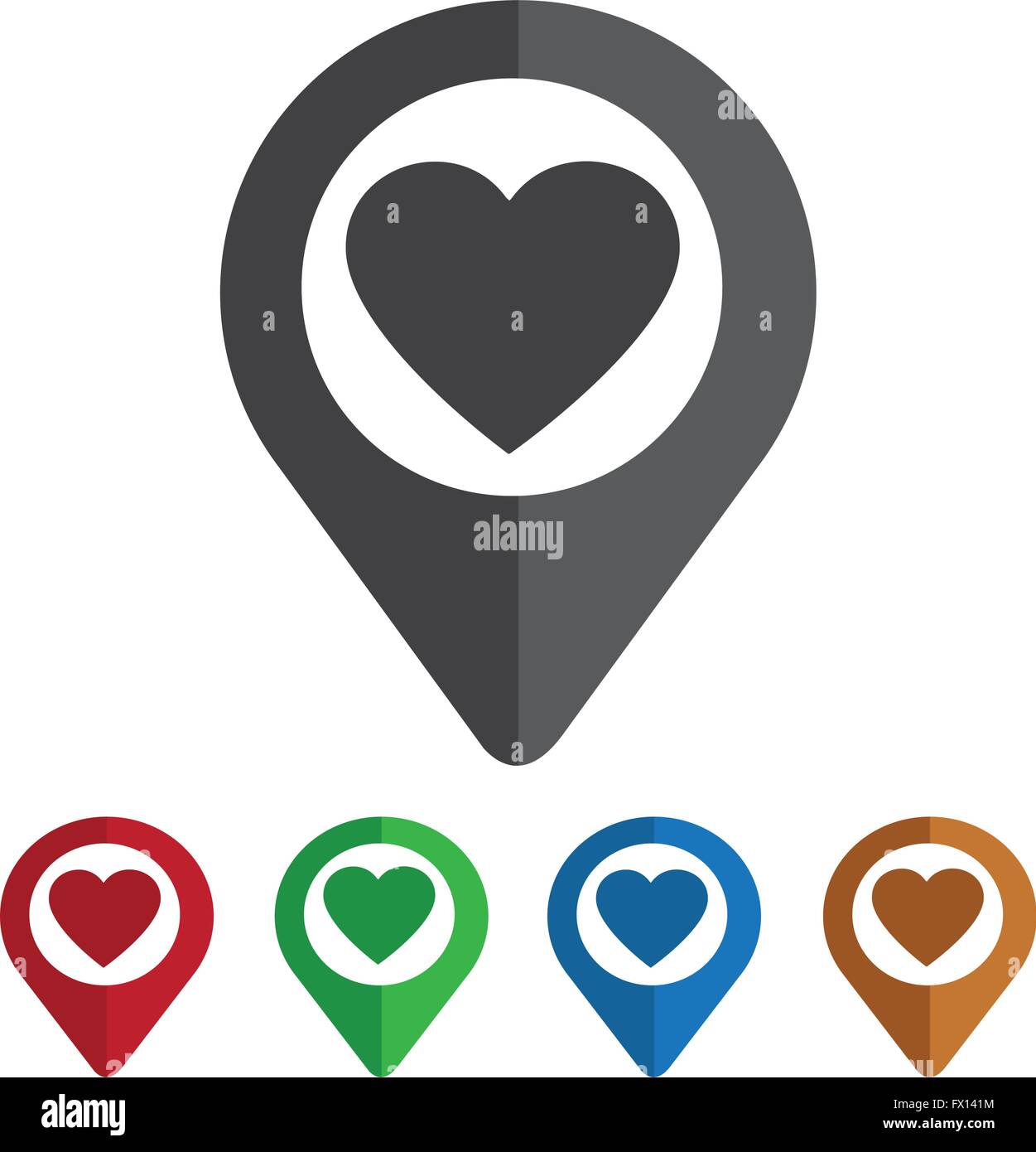 Map pointer heart icon Stock Vector Image & Art - Alamy