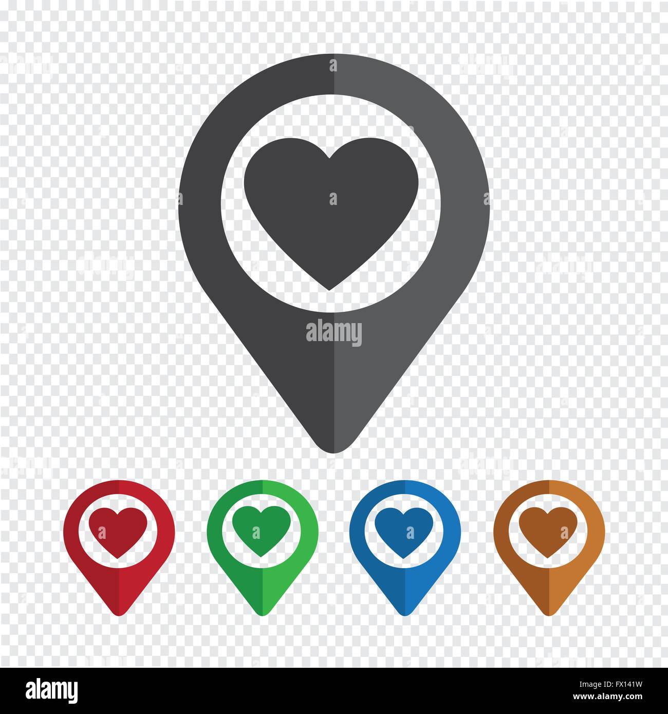 Map pointer heart icon Stock Vector Image & Art - Alamy