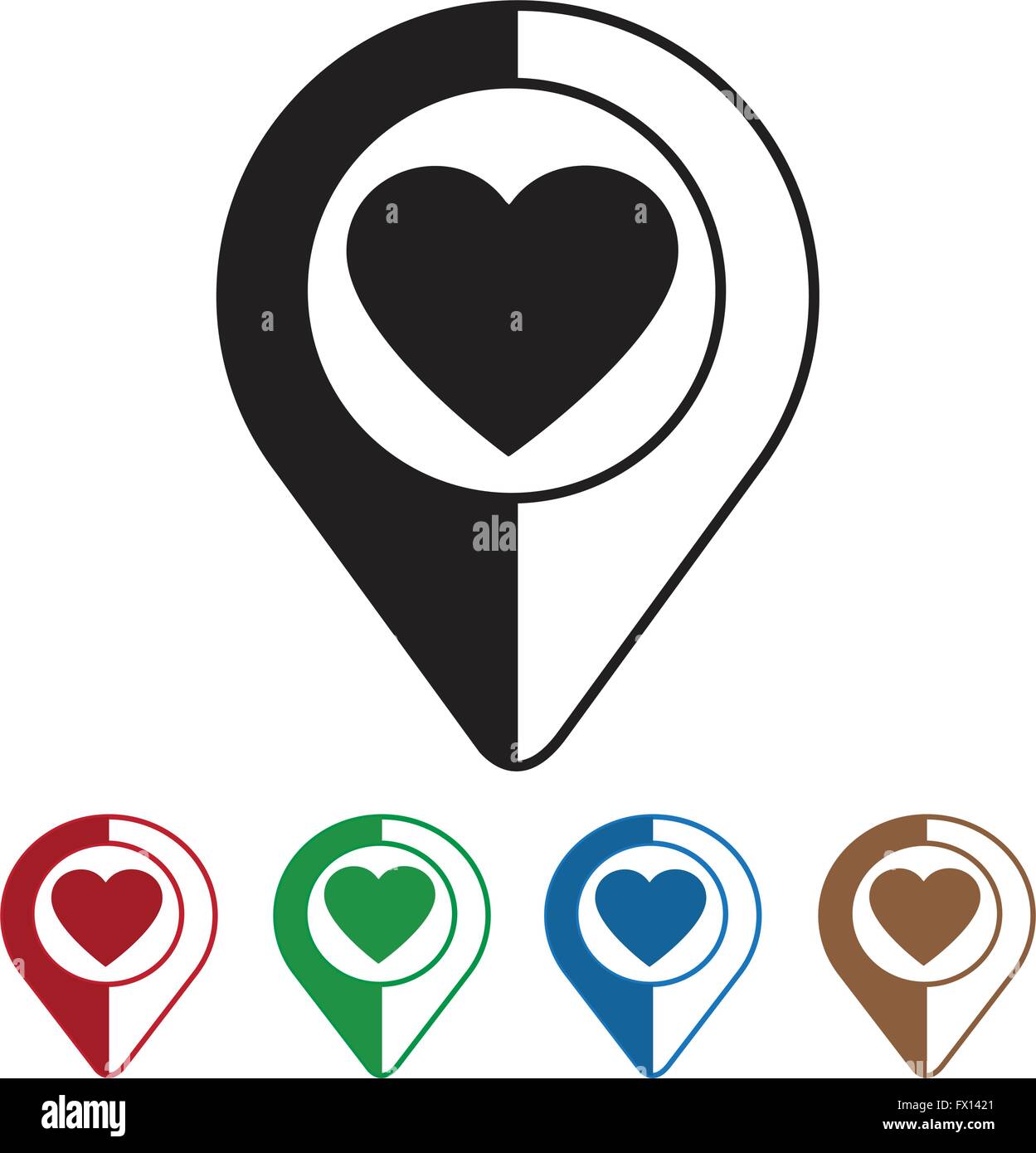 Map pointer heart icon Stock Vector Image & Art - Alamy