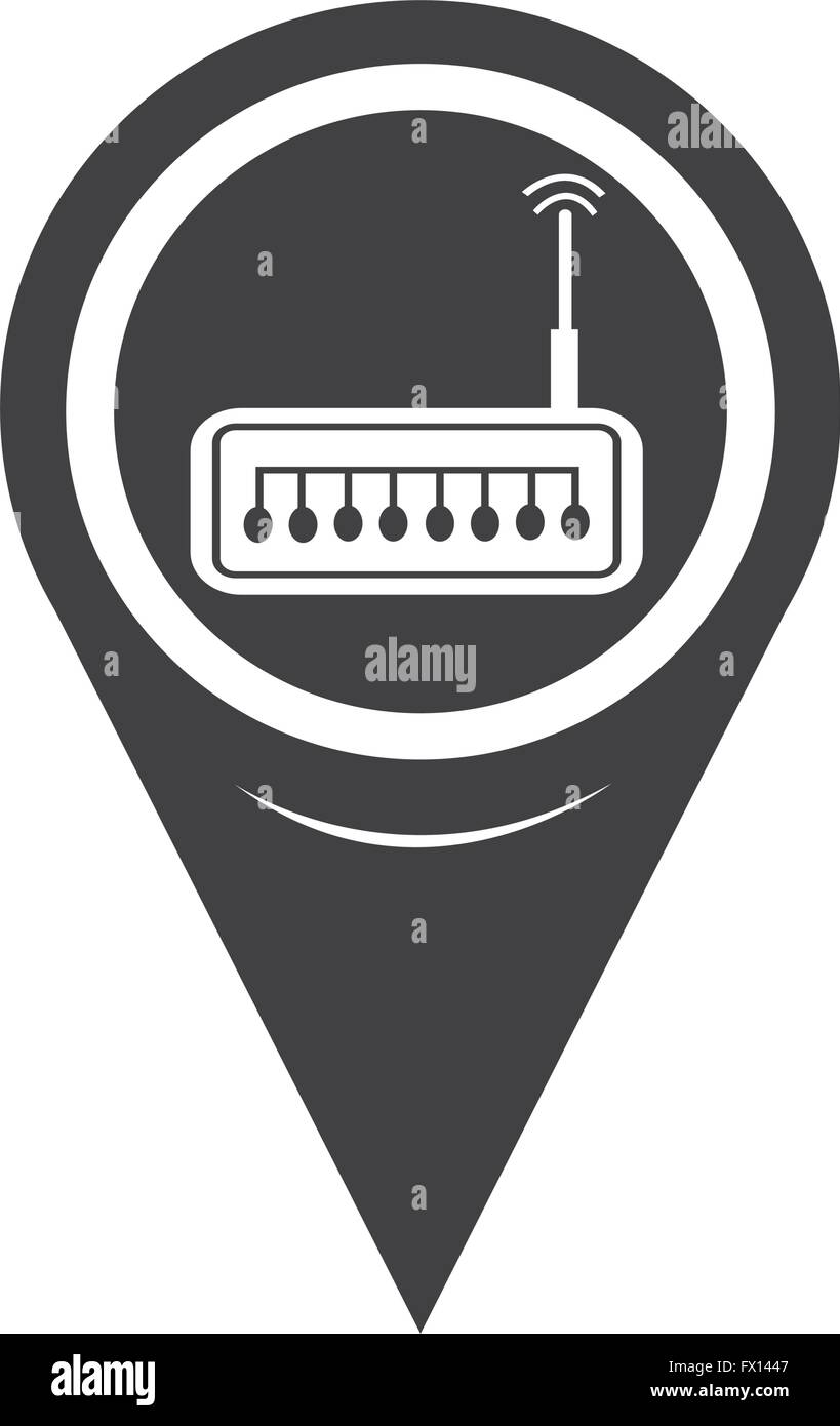 Map Pointer Router Icon Stock Vector Image & Art - Alamy