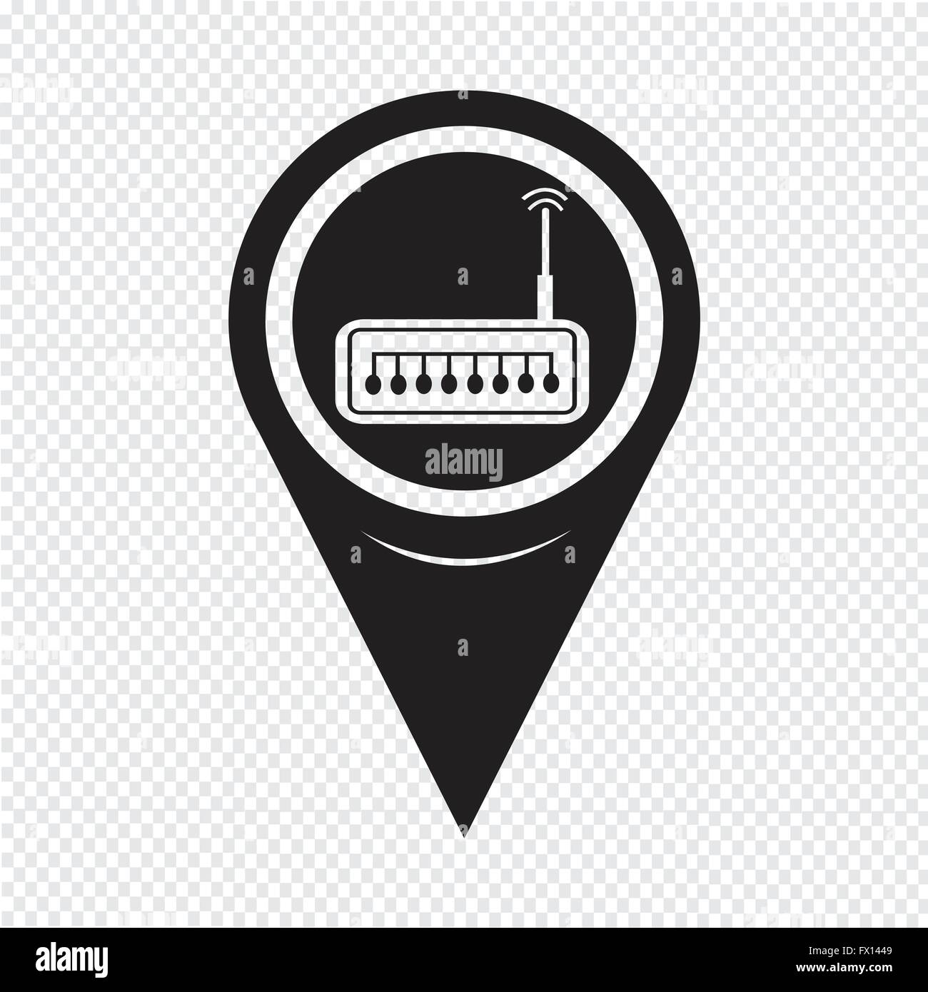 Map Pointer Router Icon Stock Vector Image & Art - Alamy
