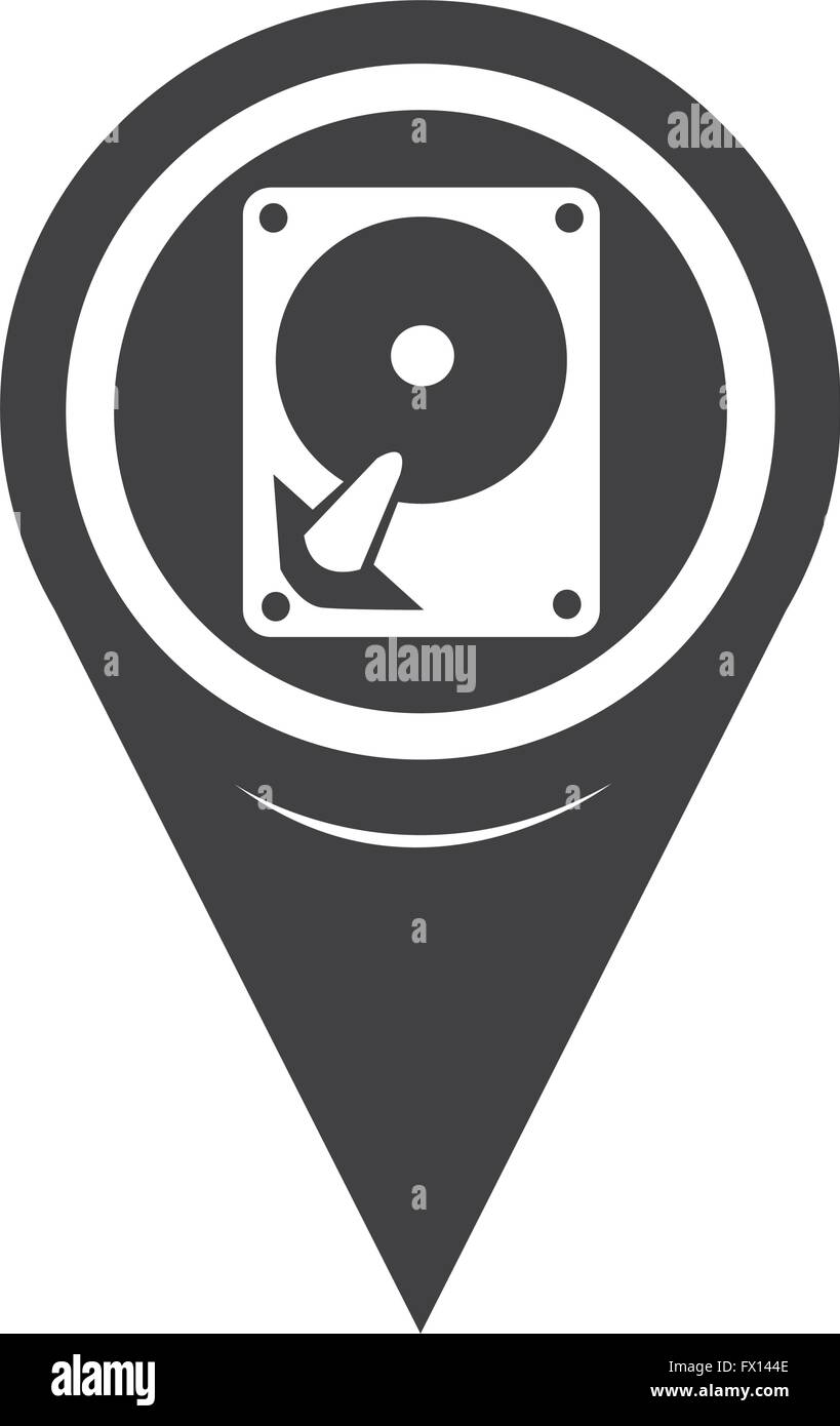 Map Pointer Hard Disc Icon Stock Vector Image & Art - Alamy