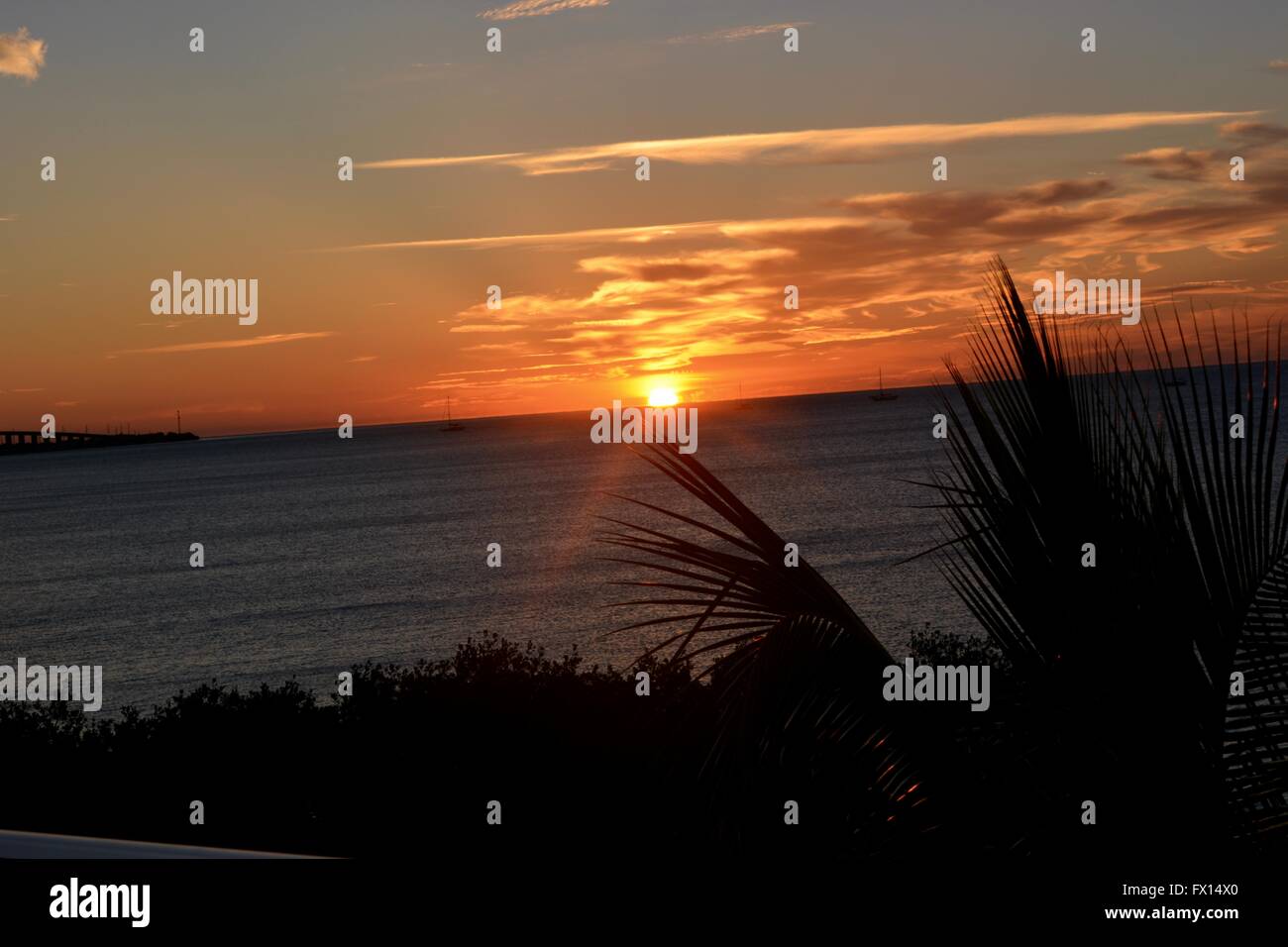 sunrise over the Florida Keys Stock Photo - Alamy