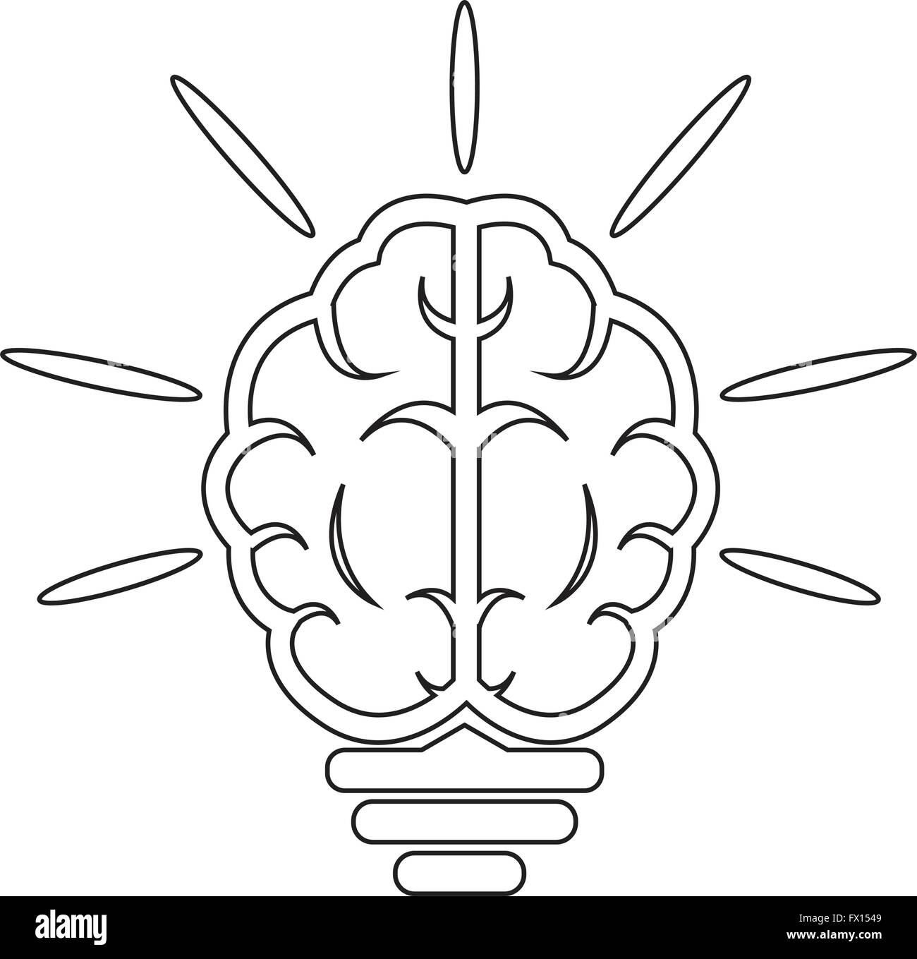 brain Light bulb icon Stock Vector Image & Art - Alamy
