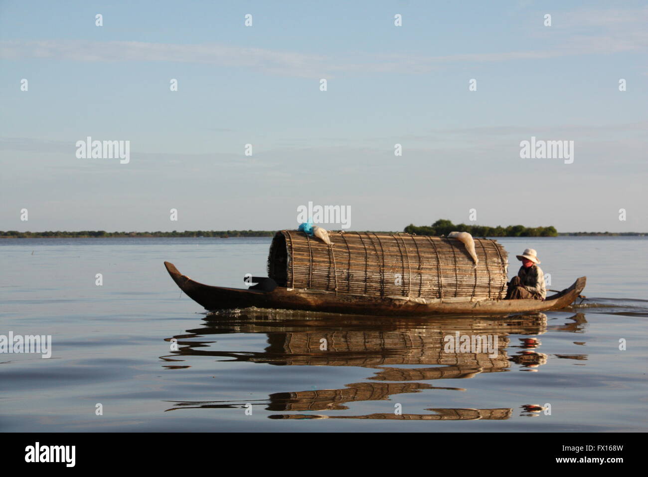 A boat crossing the Tonle Sap lake, Cambodia Stock Photo - Alamy