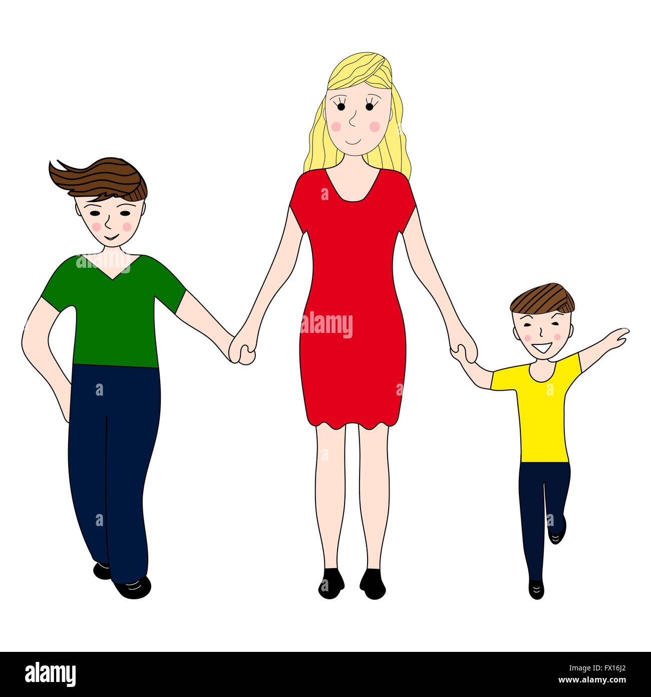 Two sons mother Stock Vector Images - Alamy