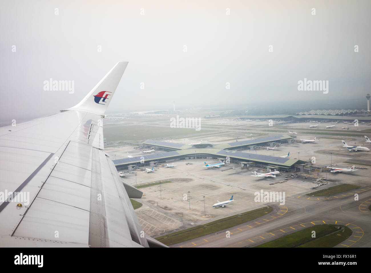 Malaysian airlines plane flyby Kuala Lumpur International Airport Stock ...