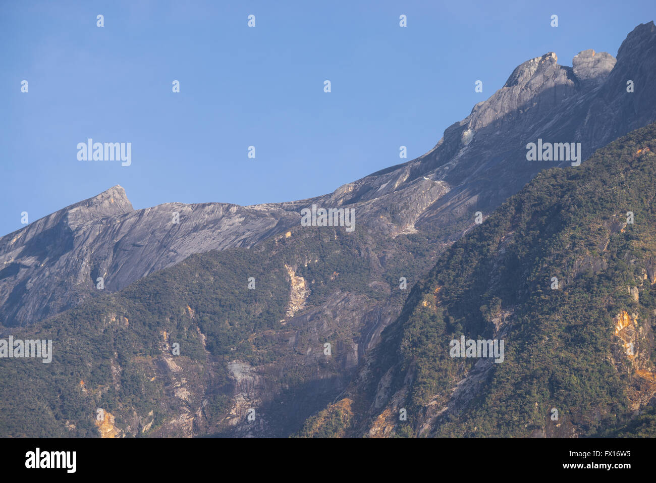 View of Mount Kinabalu from Kundasang village, Sabah during majestic ...