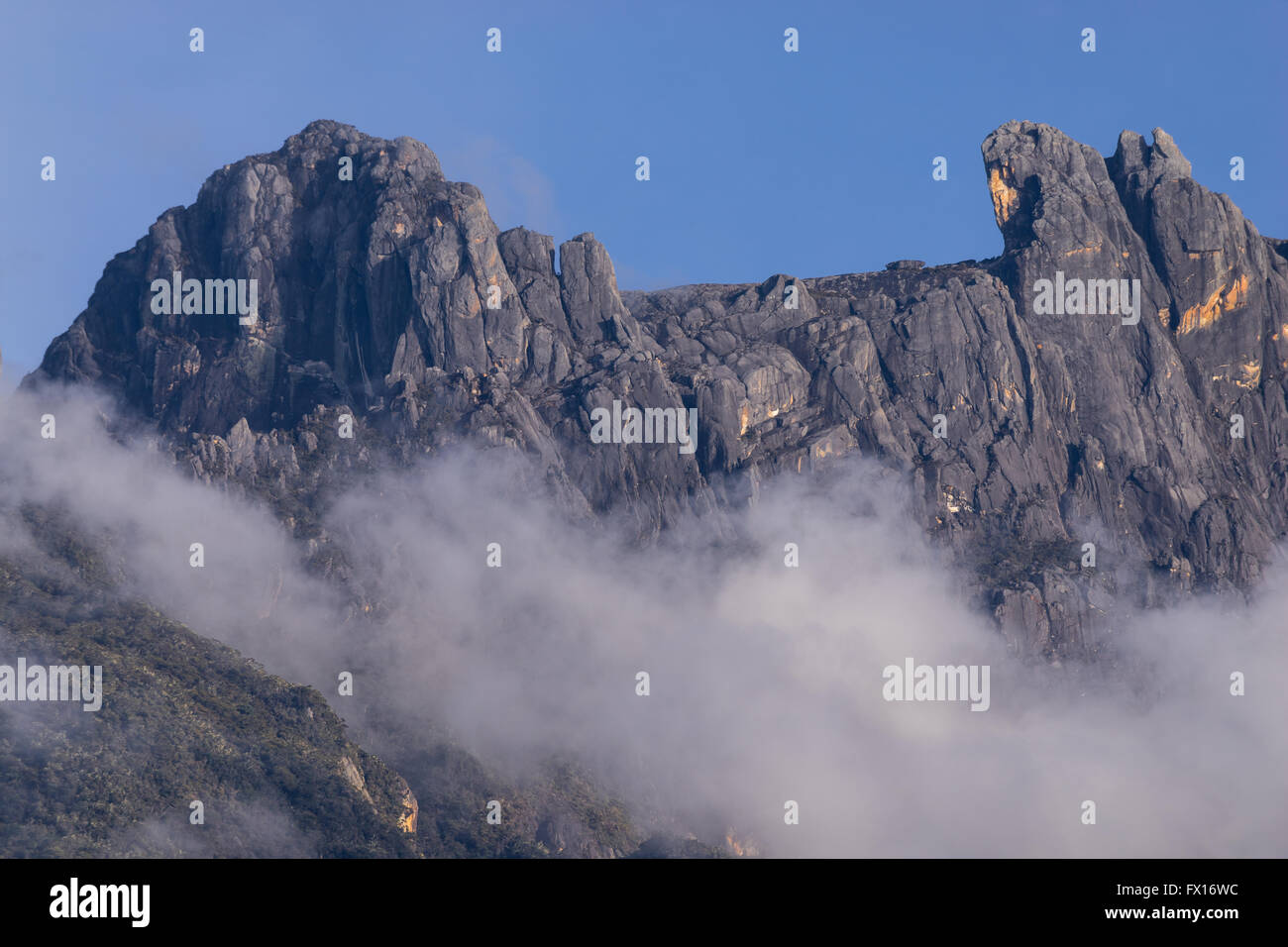 View of Mount Kinabalu from Kundasang village, Sabah during majestic ...