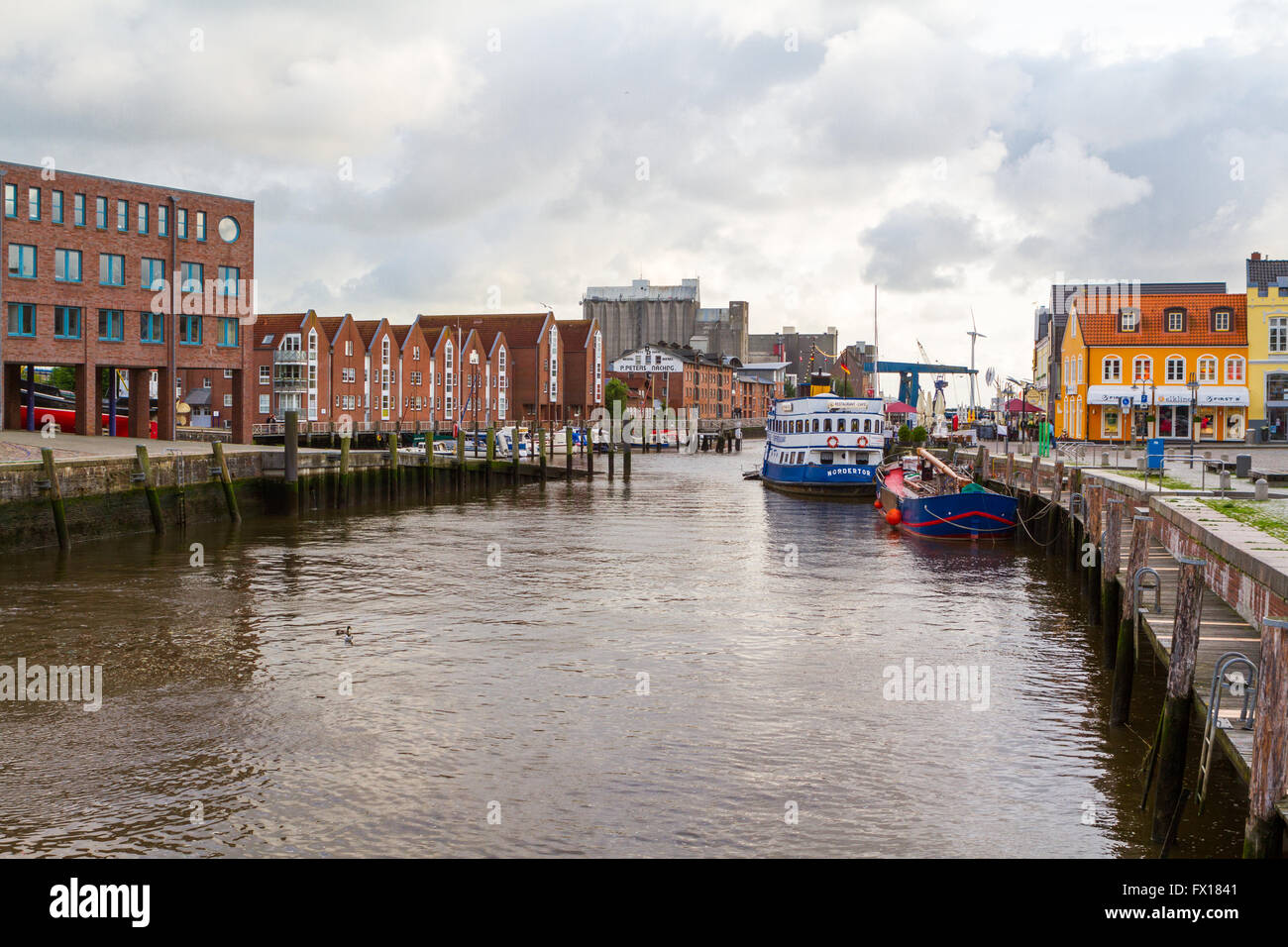 Inner harbour in Husum - North-Friesland Stock Photo - Alamy