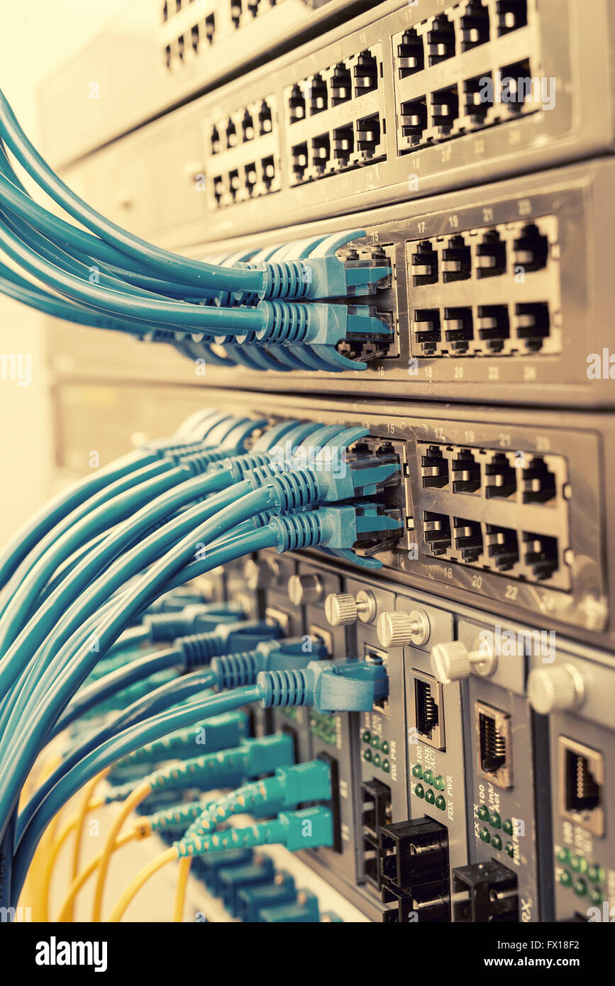 Network switch and ethernet cables,Data Center Concept Stock Photo - Alamy