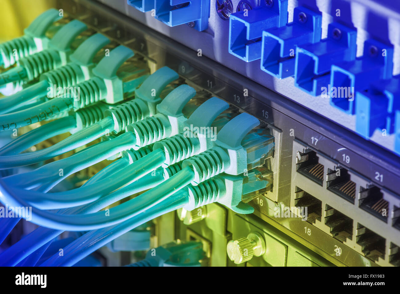 Network switch and ethernet cables,Data Center Concept Stock Photo - Alamy